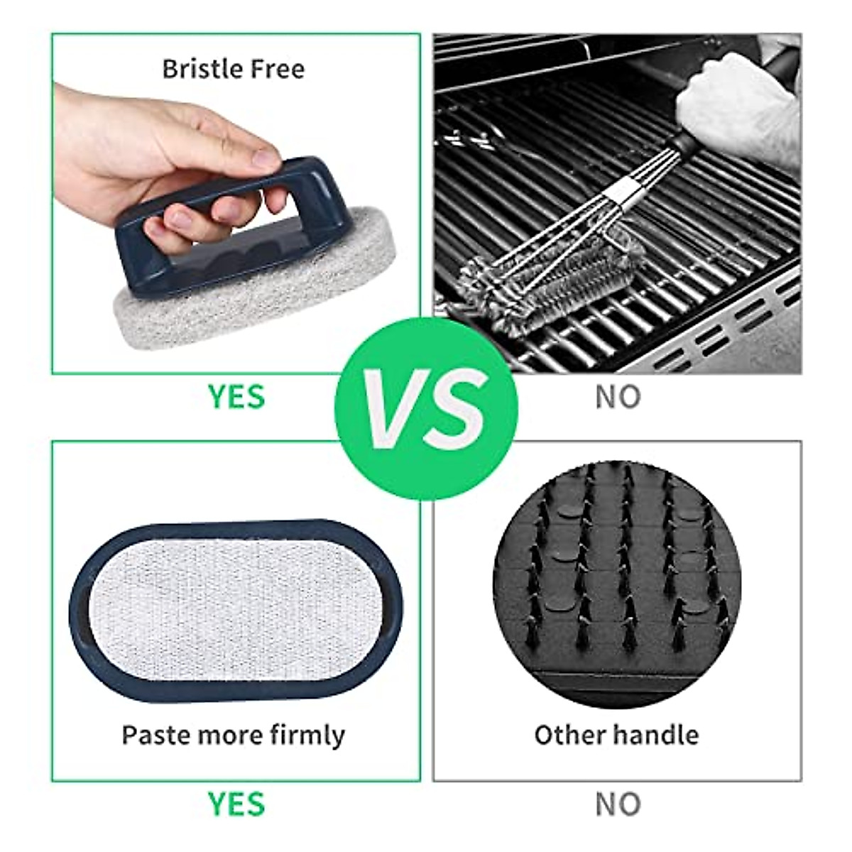 Griddle Cleaning Kit for Blackstone, Flat Top Grill Scrubber, Scouring Pads Brush with Handle, Griddle Grill Cleaning Accessories Tools