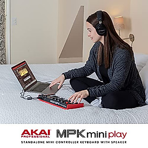 AKAI Professional MPK Mini Play MK3 - MIDI Keyboard Controller with Built in Speaker and Sounds Plus Dynamic Keybed, MPC Pads and Software Suite