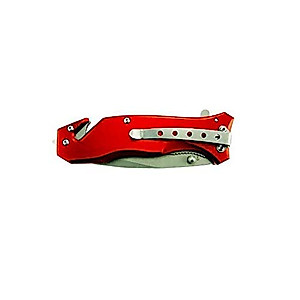 8" Red Fire Dept Outdoor Rescue Survival Open Folding Pocket Knife Outdoor Survival Hunting Knife for Camping by Survival Steel