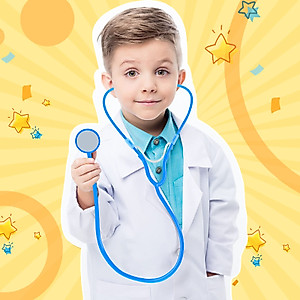 30 Pack Kids Stethoscope Toy Disposable Stethoscope Bulk Real Working Nursing Doctor Stethoscope Nurse Pretend Game Costume Accessories for Kids (Blue)