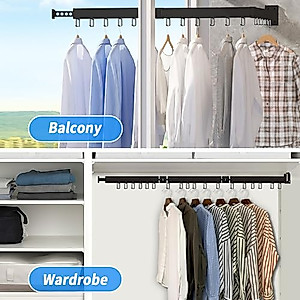 Clothes Drying Rack, Wall Mounted Drying Rack Clothing, Tri-Fold Laundry Drying Rack Wall Mount, Space Saver Retractable Collapsible Drying Rack for Laundry Balcony Apartment