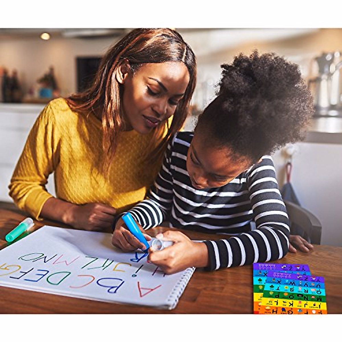 Bememo Alphabet Letters Chart and Numbers 1-100 Chart, 2 Pieces Educational Posters Preschool Learning Posters for Toddlers and Kids