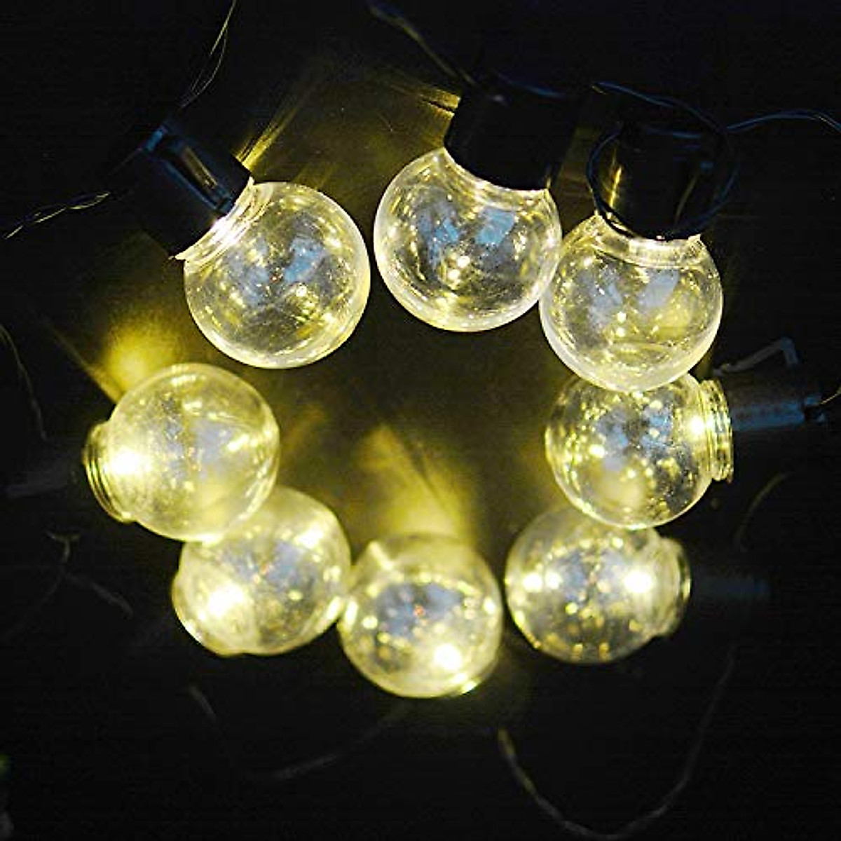 Dual Powered - Solar + USB Plug in - Solar Powered String Lights with Hanging Sockets, 20 Big Edison Bulbs Weatherproof Solar Decoration Lights for Patios, Parties (Dual Powered, WarmWhite-1pcs)