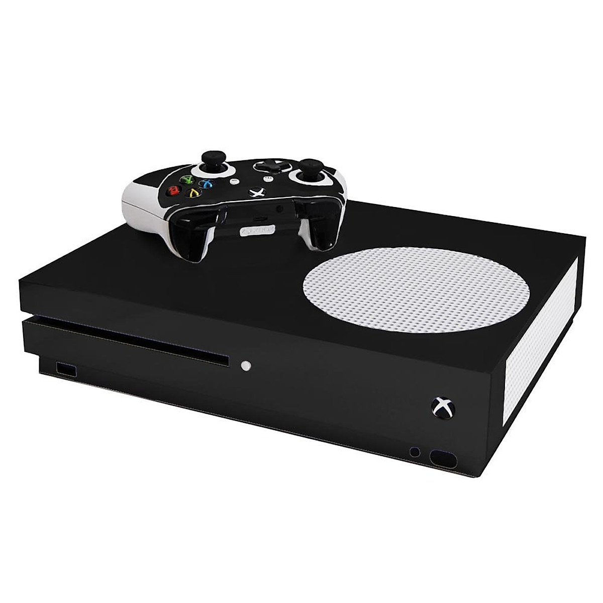 Matte Black - Vinyl Decal Mod Skin Kit by System Skins - Compatible with Microsoft Xbox One Slim (XB1 Slim)