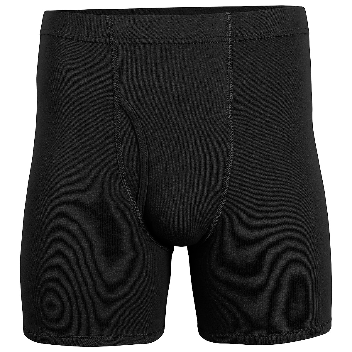 Gildan Men's Underwear Covered Waistband Boxer Briefs, Multipack, Black (5-Pack), X-Large