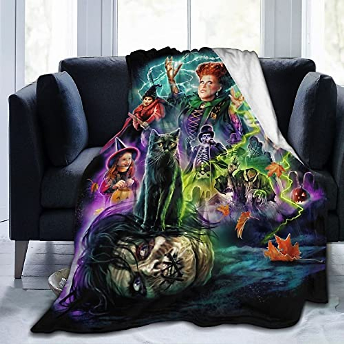 Halloween Throw Blanket Super Soft Flannel Air Conditioning Blanket for Couch Sofa Chair Office Travelling Camping Gift in All Seasons,50×40inch