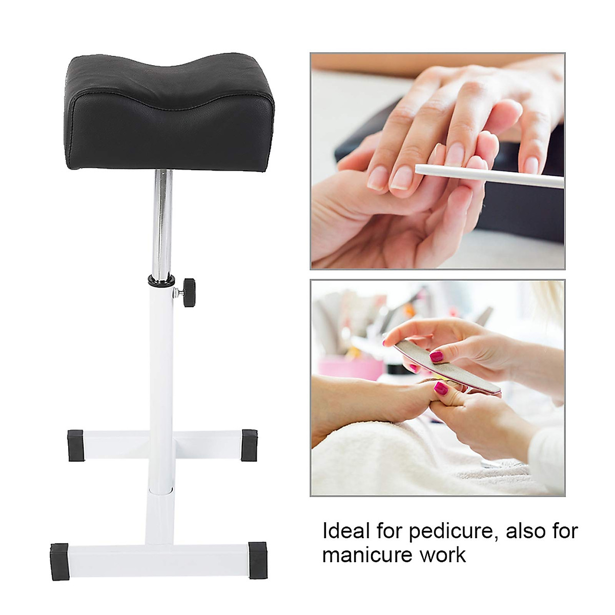 adjust Pedicure Nail Footrest Height Adjustment Metal and High Grade Synthetic Leather Manicure Foot Rest Desk Salon Spa Equipment (66 x 32 x 29cm), Footrest Nail Footrest Pedicure Footrest M