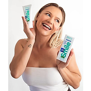 Smile Fresh Breath Natural Fluoride Free Spearmint Whitening Toothpaste Vegan Friendly Extra Strength SLS and Paraben Free