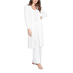 Barefoot Dreams Women's Cozy Chic Ultra Lite Long Cardigan, Pearl, White, M