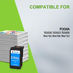 CL-276XL Color Ink Cartridge Replacement for Canon 276 276XL CL-276 Compatible to Pixma TS3522 TR4720 TR4700 TR4722 TS3500 TS3520 Printer High Yield (1 Pack)