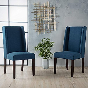 Christopher Knight Home Rory Fabric Dining Chairs, 2-Pcs Set, Navy Blue