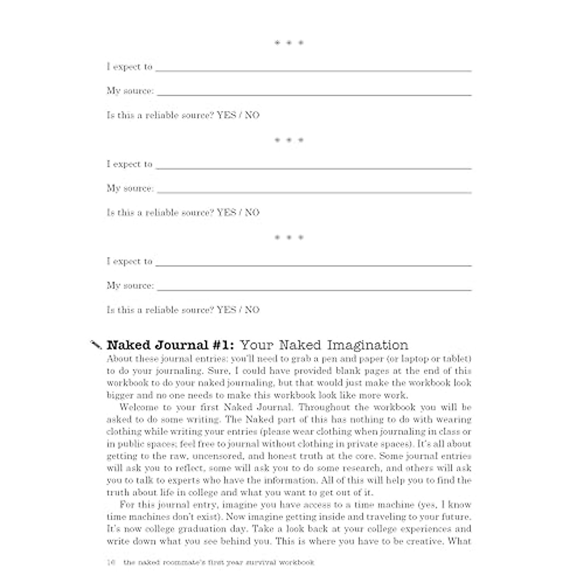 The Naked Roommate's First Year Survival Workbook: The Ultimate Tools for a College Experience with More Fun, Less Stress and Top Success (Back-to-School College Care Package Gift for Freshmen)