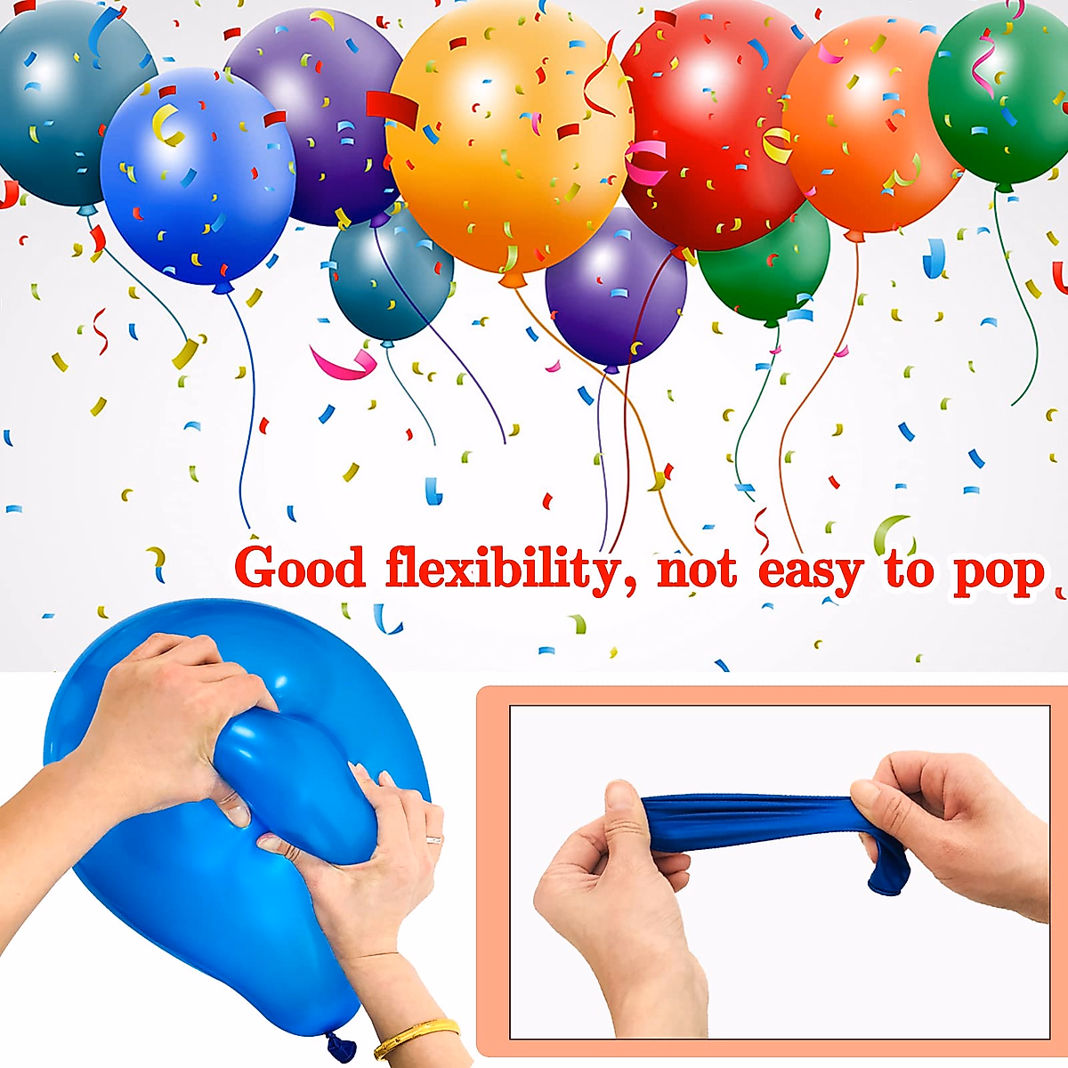 Royal Blue Latex Balloons 12 Inch Blue Confetti balloon pearl White balloons Royal Light Blue Party Balloons Kit for Birthday Party Decoration Supplies.50pcs…
