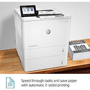 HP Laserjet Enterprise M612x Single-Function Wireless Monochrome Laser Printer, White - Print only - 4.3" Touchscreen, 75 ppm, 1200 x 1200 dpi, Auto Duplex Printing, Ethernet - Cbmou External Webcam