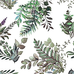 Boho Wallpaper Peel and Stick Watercolor Eucalyptus Leaf Wallpaper Floral Removable Wallpaper Green Farmhouse Wallpaper Nursery Decor 17.7in x 118in Covering 14.53 sq. ft
