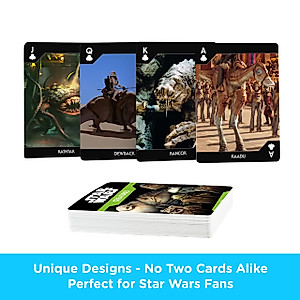Aquarius Star Wars Creatures Playing Cards – Star Wars Themed Deck of Cards for Your Favorite Card Games - Officially Licensed Star Wars Merchandise & Collectibles