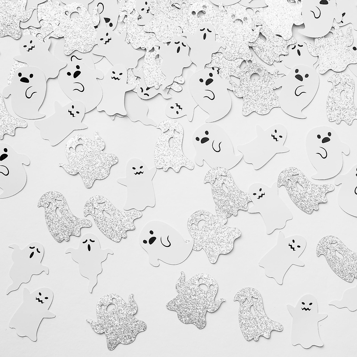 Halloween Ghost Confetti Glitter Sprinkles Paper Scatter Table Decor Party Decorations Supplies for Halloween Night Horror Spooky Themed Baby Shower Birthday Haunted House, 300 Pcs