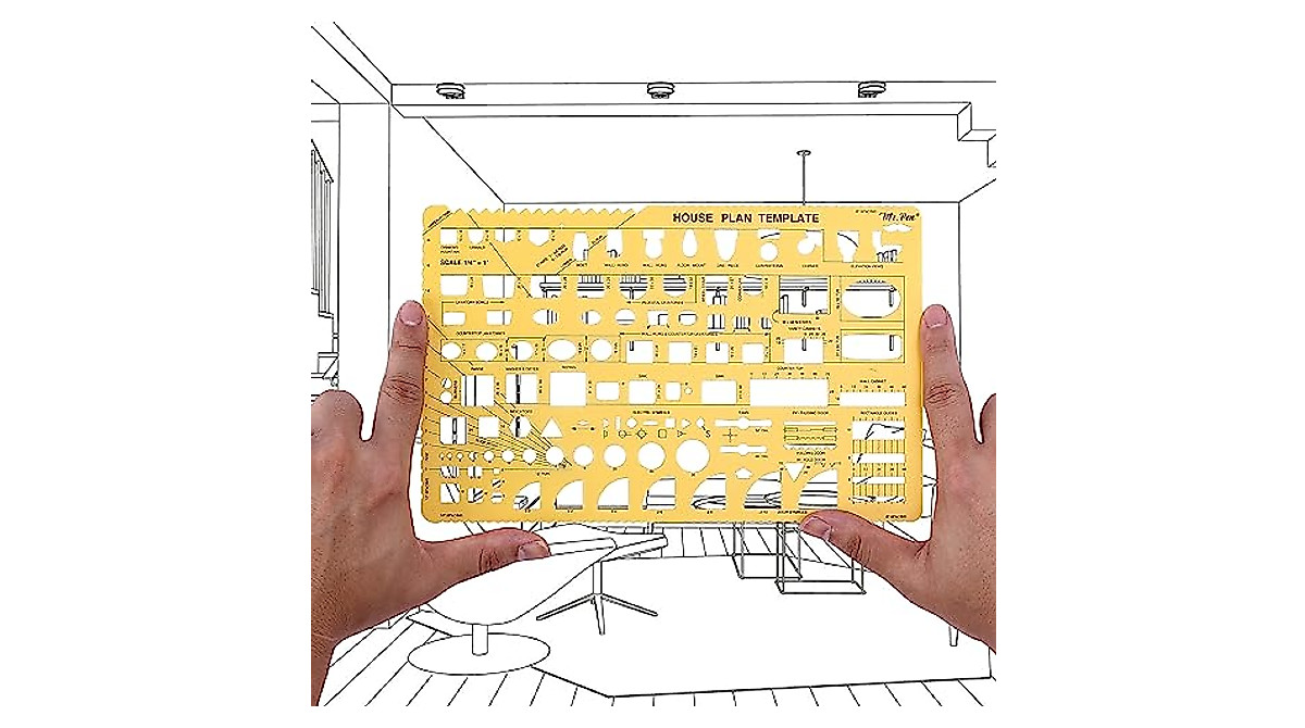 Mr. Pen House Plan Templates - 3 Pack for Accurate Interior Drafting