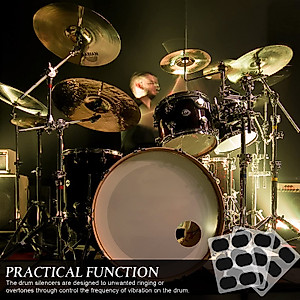 48 Pieces Drum Dampeners Gel Pads Silicone Drum Silencers Soft Drum Dampener Drum Mute Pads Dampening Gel Pad for Drums Tone Control (Black)
