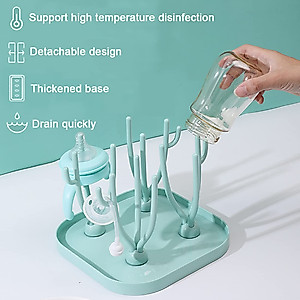 16 Branches Baby Bottle Drying Rack Bottle Dryer Holder for Reusable Baggies, Nipples, Cups, Pump Parts and Accessories
