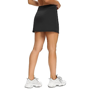 LouKeith Tennis Skirts for Women Golf Athletic Activewear Skorts Mini Summer Workout Running Shorts with Pockets Black XL