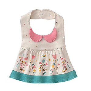 GZMM Baby Girl's Princess Type Waterproof Bibs with Adjustable Snaps,2 Pack