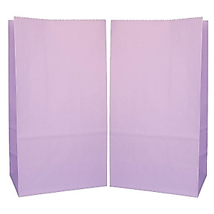 Party Favor Bag - 50 Pack Light Purple Lavender Lilac Color Paper Kraft Lunch Gift Treat Bags Ideal for Baby Shower, Birthday Party, Craft Projects, Gift Bags