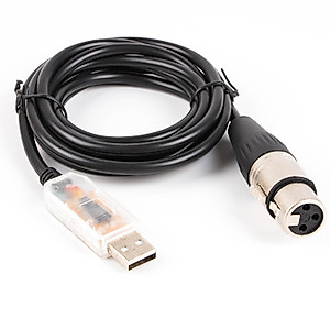 USB RS485 to DMX512 Lighting Equipment Control Cable Stage Lighting DJ Cable With LED Signal Interface Adapter for Freesyler (16.4ft)