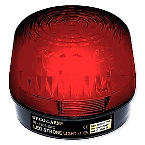 Seco-Larm Enforcer LED Strobe Light with Built-In Programmable Siren, Red