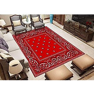 Bandana Red Area Rugs Non-Slip Floor Mat Doormats Home Runner Rug Carpet for Bedroom Indoor Outdoor Kids Play Mat Nursery Throw Rugs Yoga Mat