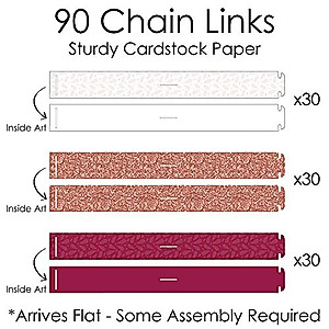 Big Dot of Happiness But First, Wine - 90 Chain Links and 30 Paper Tassels Decoration Kit - Wine Tasting Party Paper Chains Garland - 21 feet