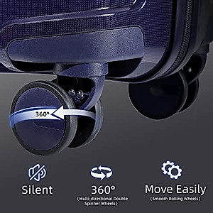 imiomo Luggage Hardside Suitcase Sets,3 Piece Travel Luggage Sets with Spinner Wheels,Lightweight PP Luggae Sets Clearance with TSA Lock (Blue)