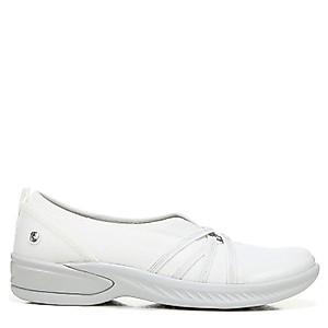 BZees Womens Niche Ballet Flat Bright White 7.5 M