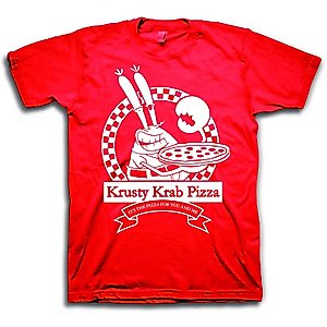 Mens Spongebob Squarepants Classic Shirt - Spongebob Krusty Krab T-Shirt (Red, XX-Large)