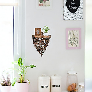 Ciieeo Wall Hanging Living Room Decorations Pot Stand Shelves Gold Wall Shelves Mount Sundries Holder Style Wall Holder Shelf Retro Storage Holder Antique Resin Household Hanging Board