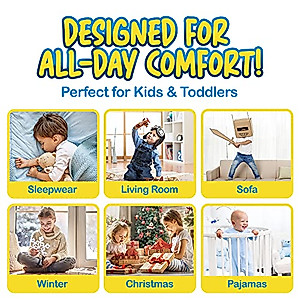 Debra Weitzner 6 Pairs Warm Fuzzy Socks for Kids with Grippers - Non Skid Slipper Socks for Toddlers - Solid Hearts 4-6 Yr