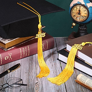 Boao 18 Pieces 2024 Graduation Tassel Academic Hat Tassels with 2024 Year Gold Date Pendants for Graduates Ceremonies Parties(Gold)