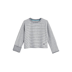 Coolibar UPF 50+ Baby LumaLeo Long Sleeve T-Shirt - Sun Protective (6-12 Months- Grey/White)
