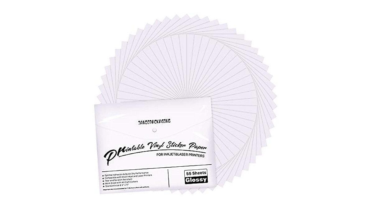 55 Glossy Waterproof Printable Vinyl for Inkjet/Laser