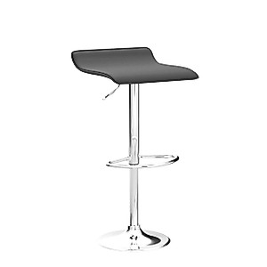 VECELO Bar Stools Set of 2, Swivel Bar Chairs, Counter Bar Stools with Height-Adjustable, Modern Armless PVC Stools for Kitchen/Island/Bar/Dining Room/Party, Dark Grey
