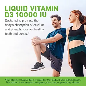 DAVINCI Labs Liquid D3 10,000 IU - Helps Support Bone Health, Immune Support & Heart Health with Vitamin D3 - Gluten Free & Vegetarian - 1 Fl Oz (30 Servings)