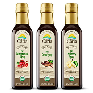 Little Caria Organic Pomegranate Molasses - USDA Organic, Mediterranean Superfood, No Added Sugar, No Additives, 11.6 oz