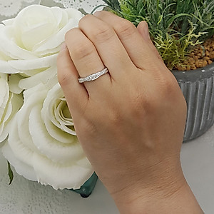 Dazzlingrock Collection 0.25 Carat (ctw) 14K Round Diamond Wedding Band for Women Swirl Matching Ring 1/4 CT, White Gold, Size 8