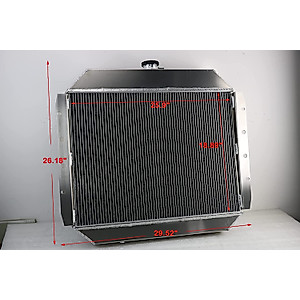 COOLINGBEST 4 Row Aluminum Radiator for 1966-1979 Ford Bronco F100 F150 F250 F350 F500 L6 V8 GAS Radiators 1967 1968 1969 1970 1971 1972 1973 1974 1975 1976 1977 1978