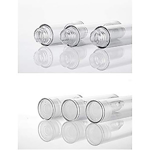 10 Pcs Clear Airless Pump Bottles,Refillable Empty Transparent Plastic Airless Lotion Pump Vacuum Container Diffuser Travel Size Lotion Sample Packing Vial-FREE Funnel,Dropper (5ml/0.17 Qunce)