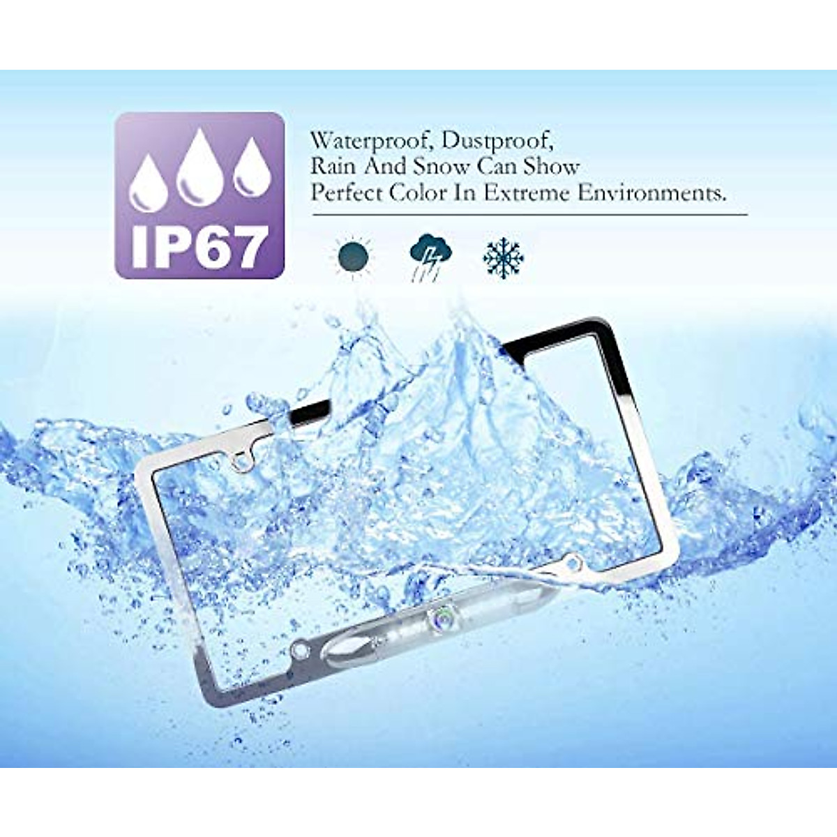 JPP License Plate Camera, JPP Backup Camera with LED Night Vision, Universal Car Rear View Camera for Any Vehicle, Waterproof Parking Reverse Camera with Long Service Life for Vehicles Truck Van SUV