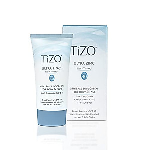 TIZO Ultra Zinc Body & Face Sunscreen Non-Tinted SPF 40, 3.5 oz