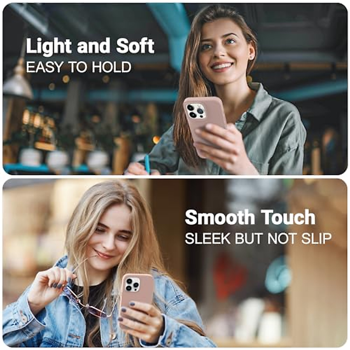 AOTESIER Magnetic for iPhone 13 Pro Max Phone Case, [Compatible with MagSafe][Military Shockproof Protection] Silicone Case with Soft Anti-Scratch Microfiber Lining, 6.7 inch, Sand Pink