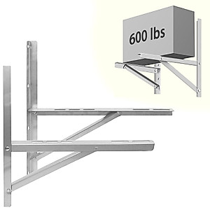 Mini Split Air Conditioner Wall Mounting Bracket, Heavy Duty Foldable Support Bracket for AC / Heat Pump Unit 9000-36000 BTU (1 Pair)