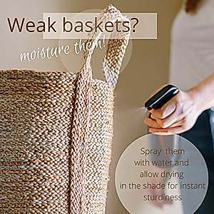 GooBloo Extra Large Handmade Woven Storage Basket 100% Jute Rope - 20” x 14” Tall Decorative Rope Basket for Living Room, Toys, Storage, Towels or Nursery - Wicker Baskets - Handmade Natural Hamper